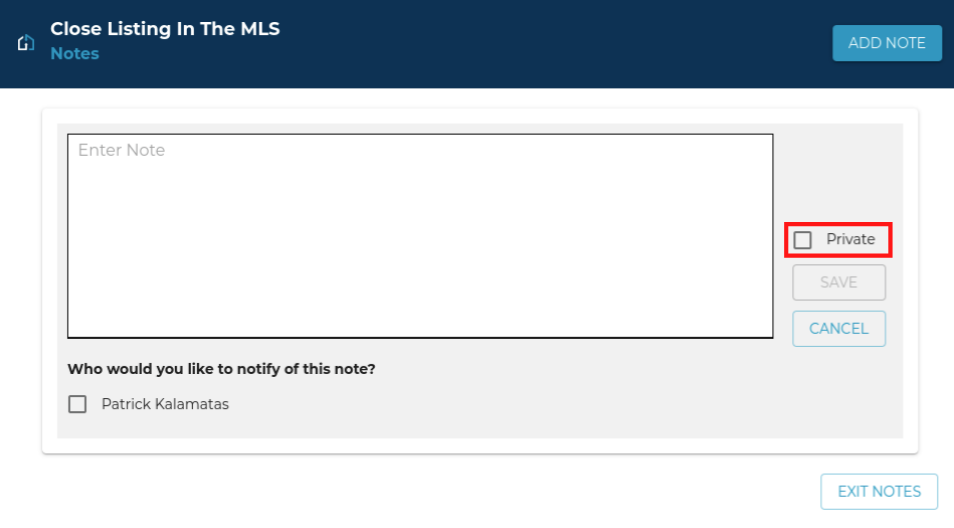 How to Create a Private Task Note